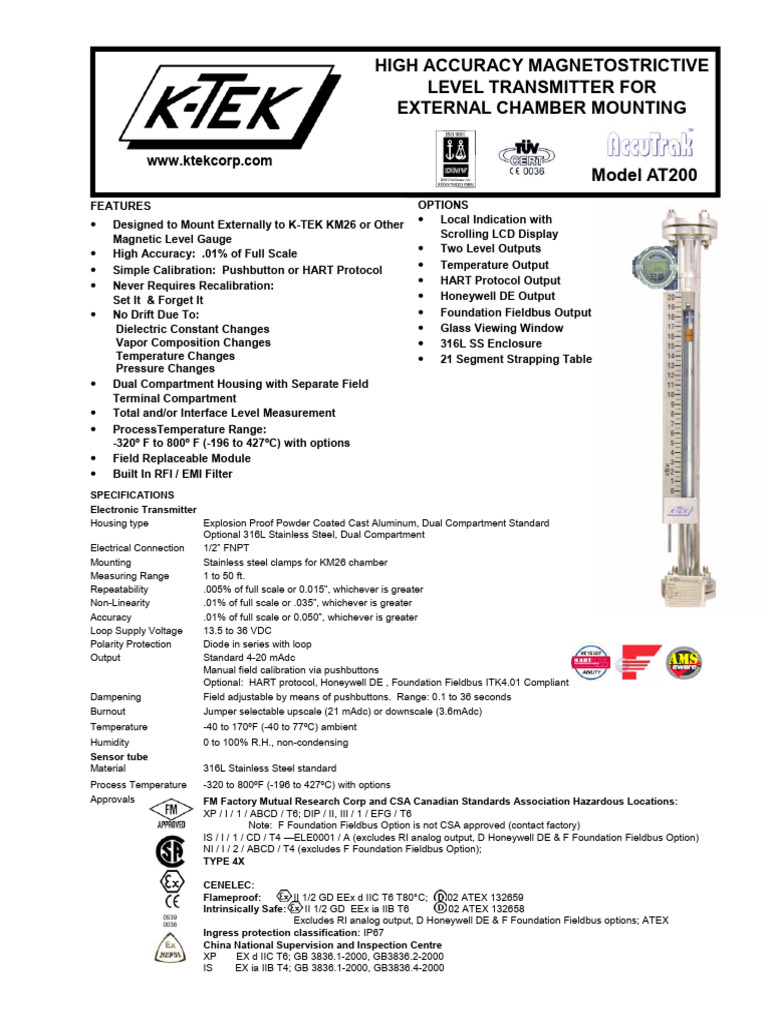 At200 K-Tek | PDF | Electricity | Electrical Engineering