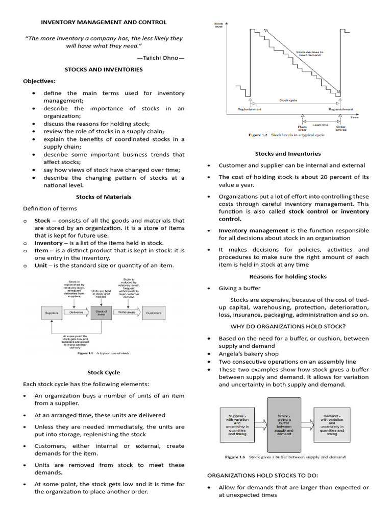 Inventory Management and Control | PDF | Inventory | Supply Chain