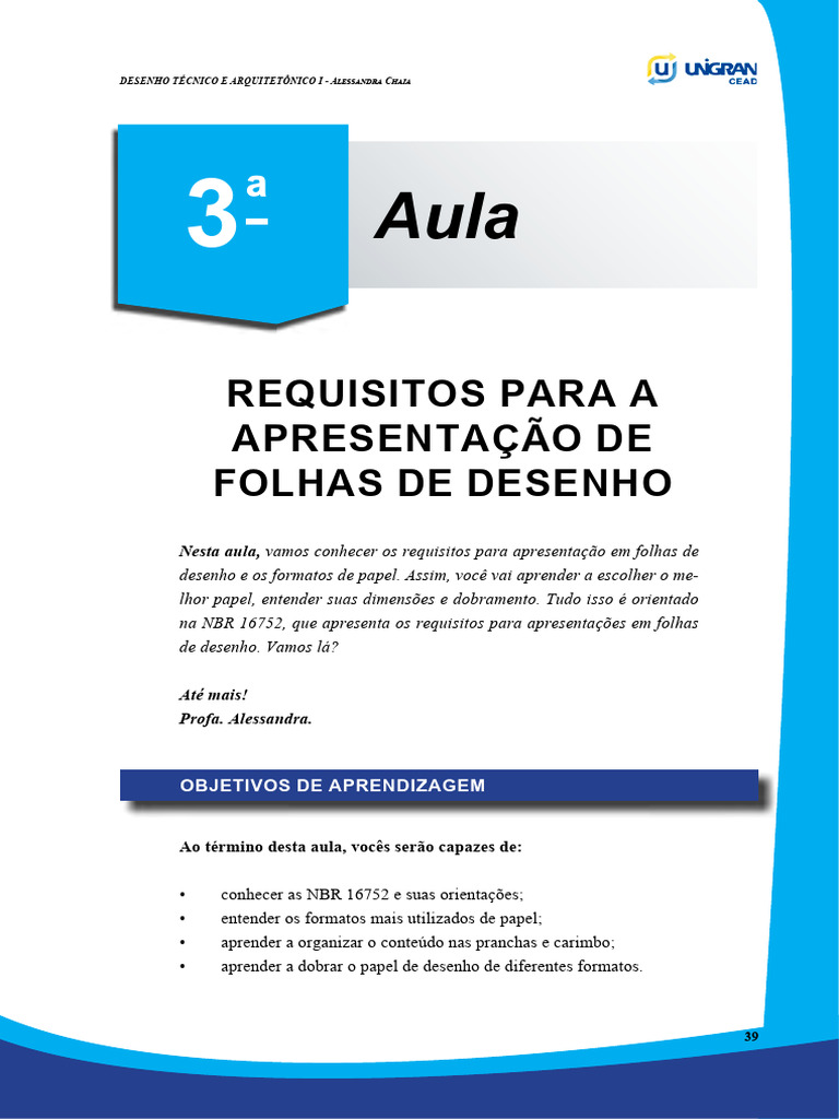 Aula 3 | PDF | Desenho técnico | Desenho