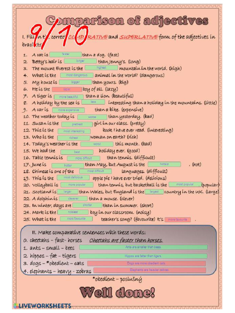 Yanacallo Danny - Homework Comparative and Superlative Adjectives | PDF