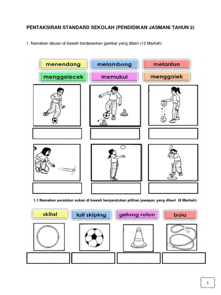 KERTAS UJIAN Pss PJ tAHUN 2 | PDF