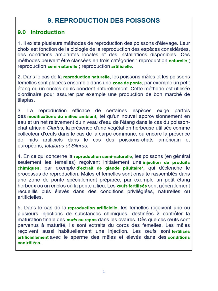 Méthodes de reproduction des poissons | PDF | la reproduction | Bouteille