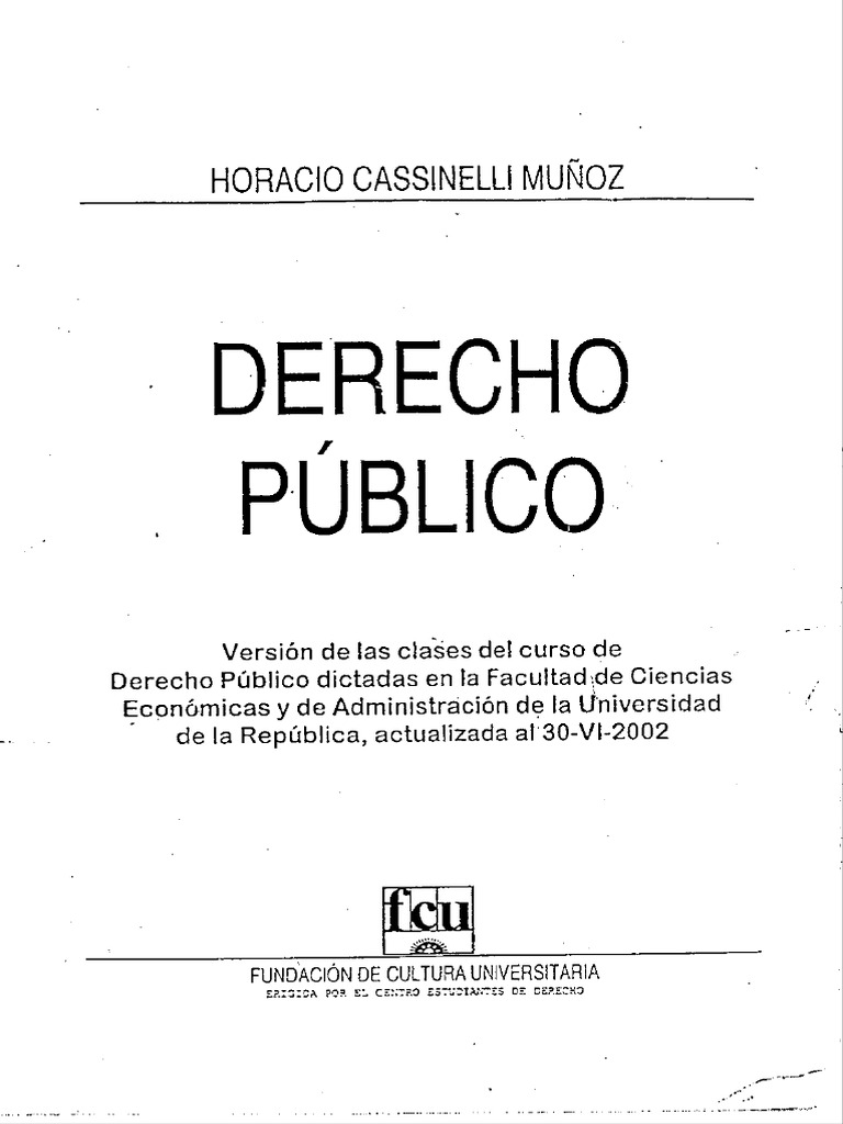 Horacio Cassinelli Muñoz - Derecho Público | PDF