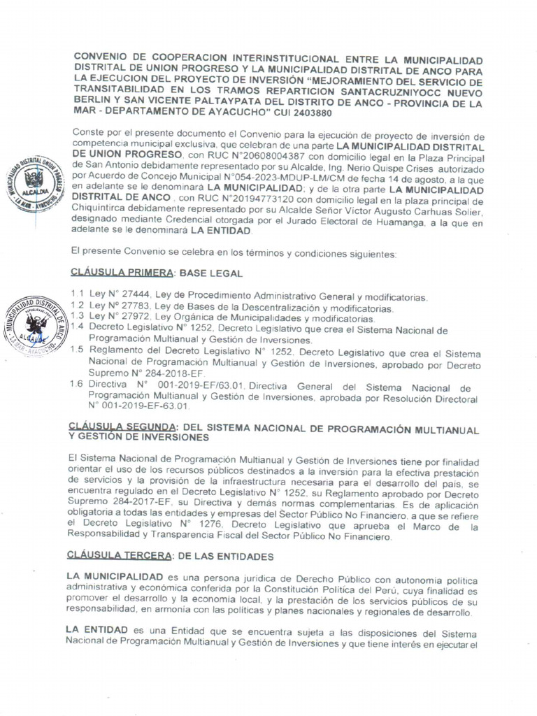 Convenio Interinstitucional | PDF