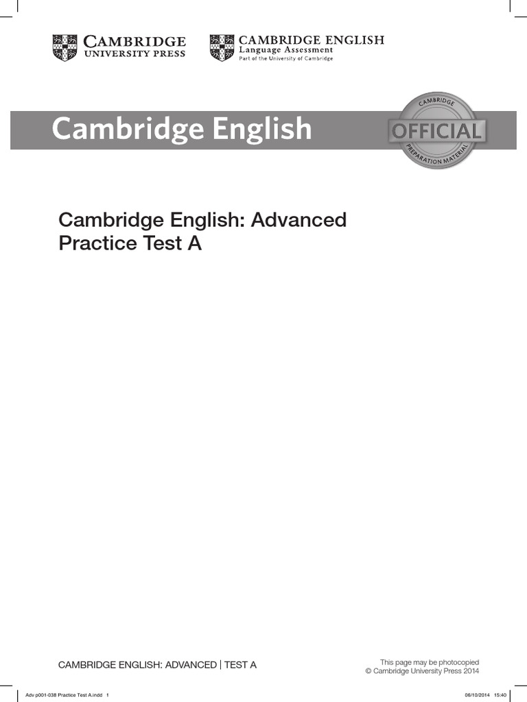 Online Practice Tests Advanced FullTest A (1) 1 10 | PDF | Surgery ...
