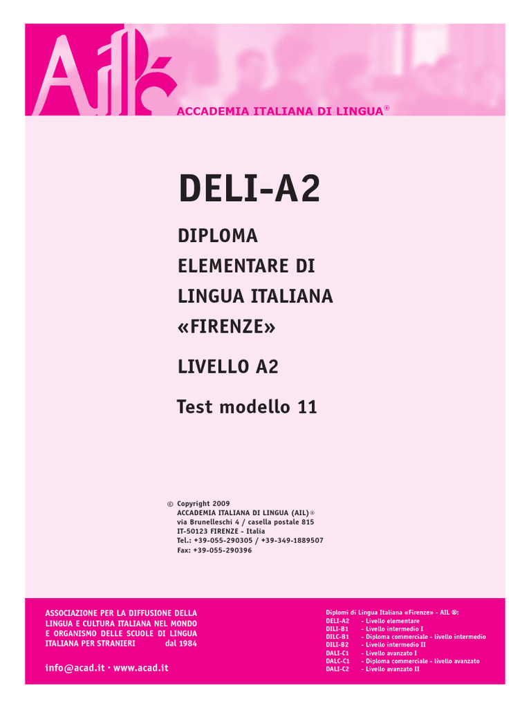 Ail Deli-A2 Test Modello 11 | PDF