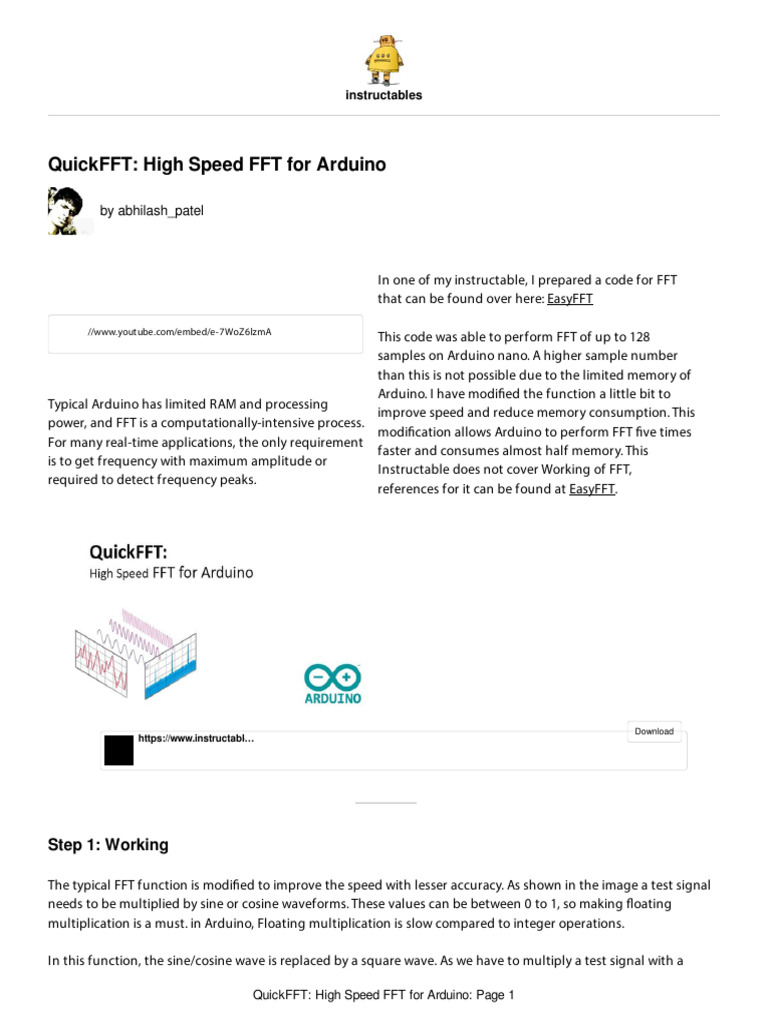 QuickFFT High Speed FFT For Arduino | PDF | Amplitude | Integer ... QuickFFT High Speed FFT For Arduino | PDF | Amplitude | Integer ...