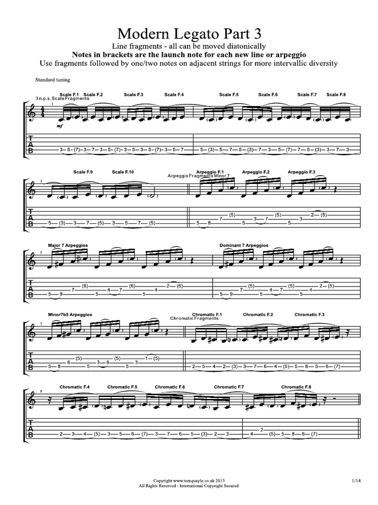 Modern Legato Part 3 - Standard Tuning | PDF