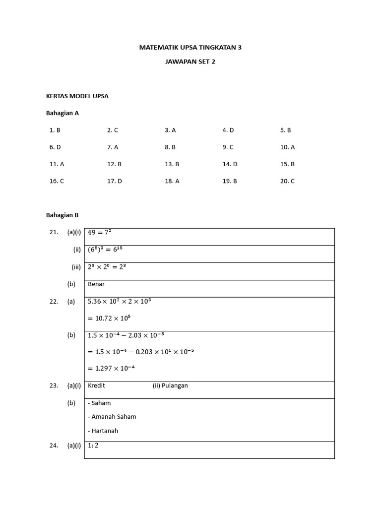 Jawapan PPT Math Ting 3 (Modul 2) | PDF