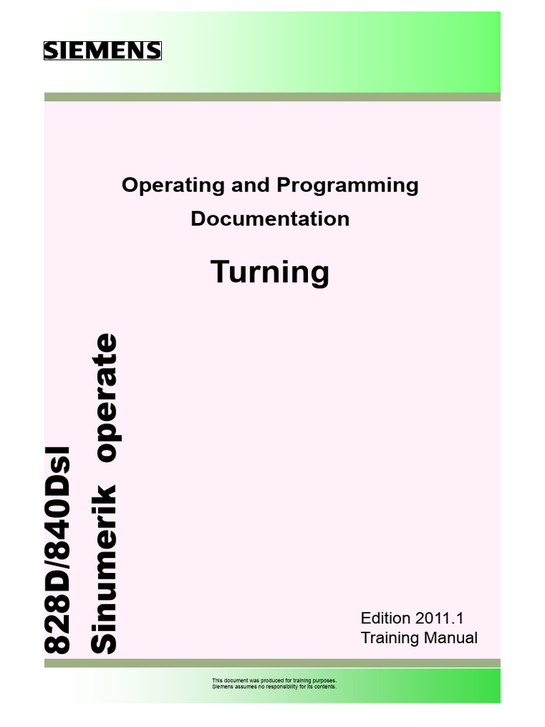 EN - 840D SL - Complete Sinumerik Operate Turning - v26 | PDF ...