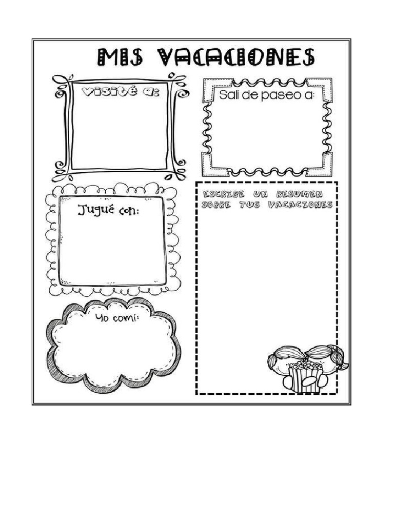Ficha Mis Vacaciones 2° | PDF