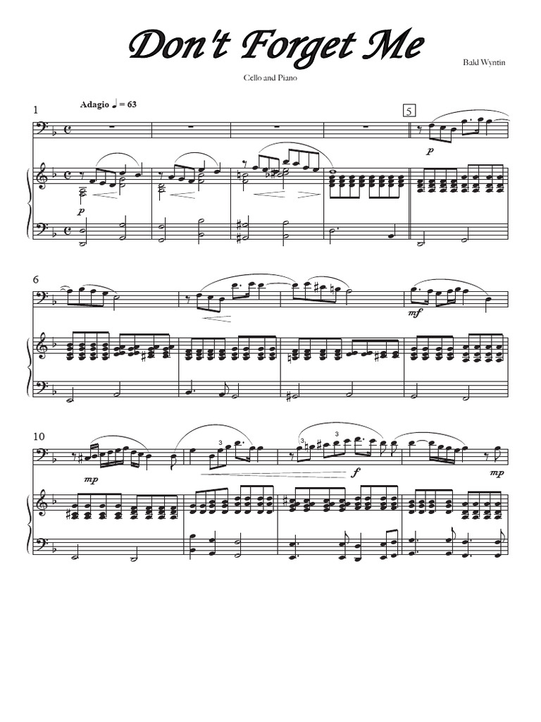 Bald Wyntin Cello and Piano Dont Forget Me | PDF | Échecs | Ouverture ...