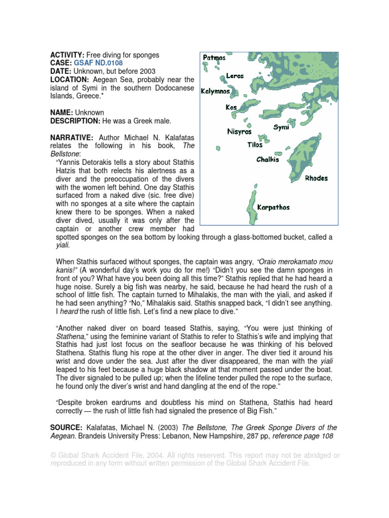 Greek Diver's Encounter with Big Fish | PDF | Underwater Diving