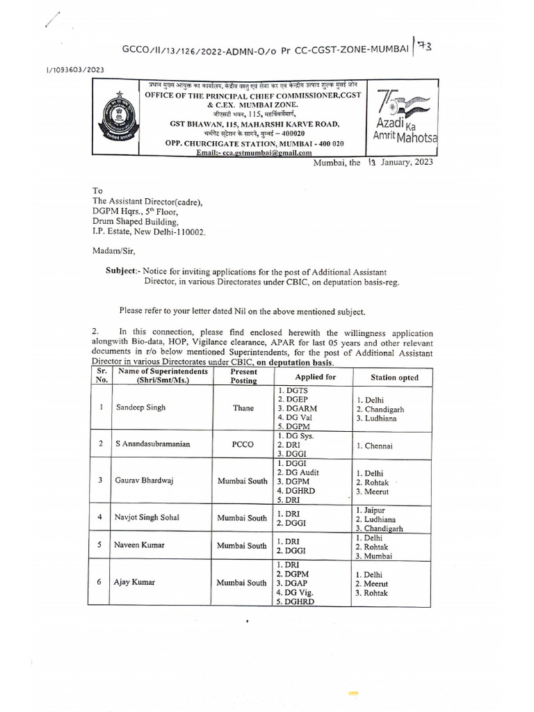 DGPM Deputation | PDF