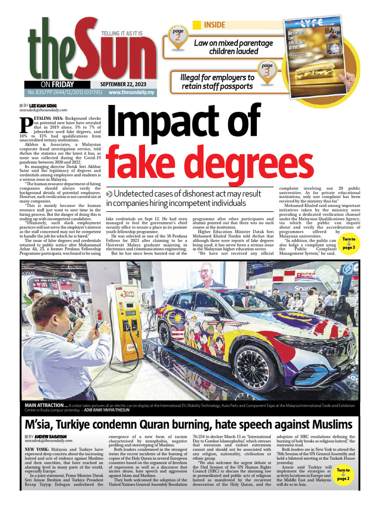 The Sun Daily Final Edition 22-09-2023 Complete | PDF | Small And ...