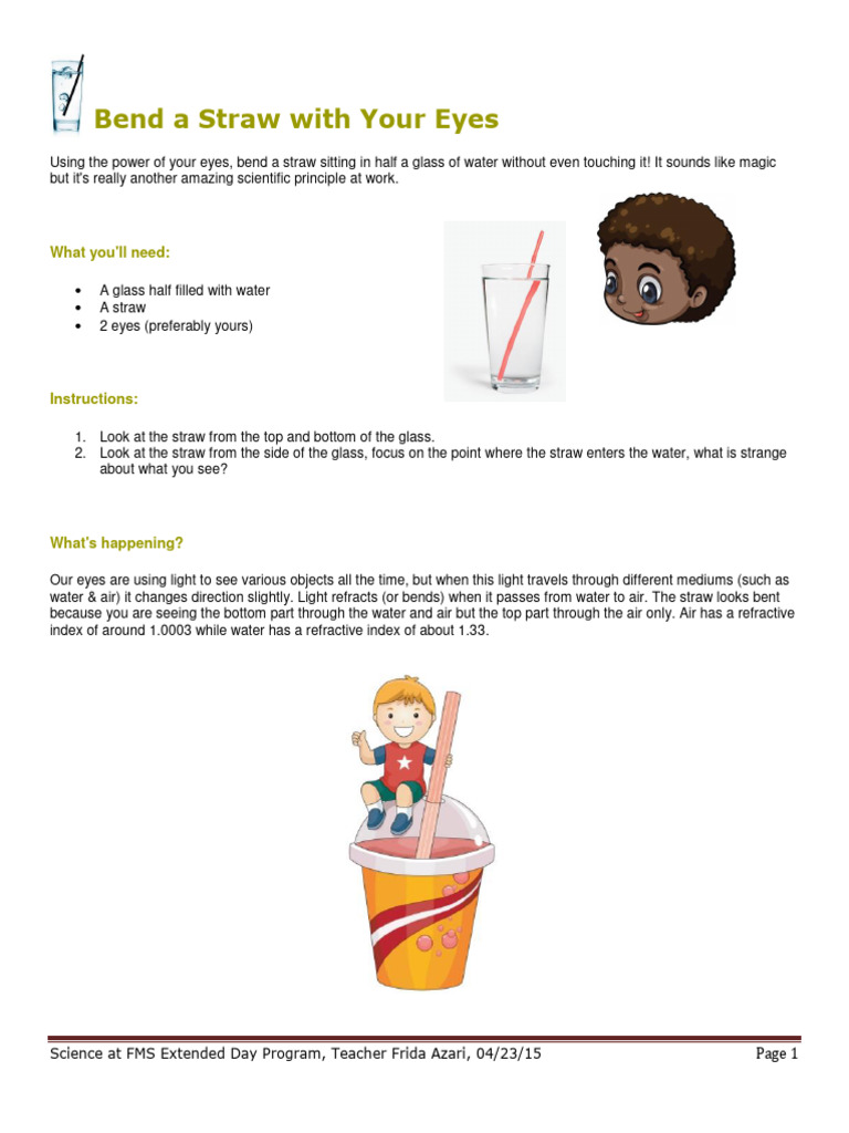 Bend A Straw With Your Eyes | PDF