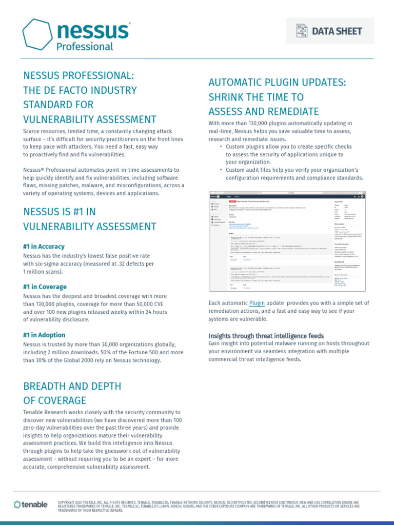 Data Sheet Nessus Professional 1 | PDF | Vulnerability (Computing ...