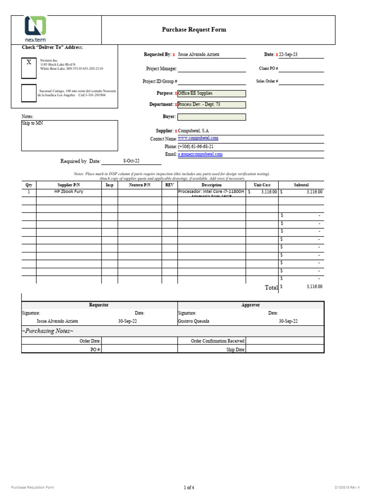 Purchase Requisition Form Template | PDF | Personal Computing | Computer Engineering