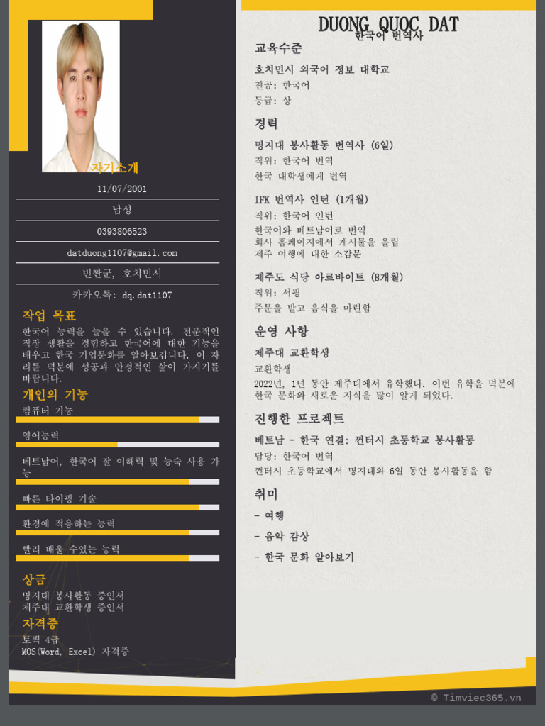 CV Korean | PDF