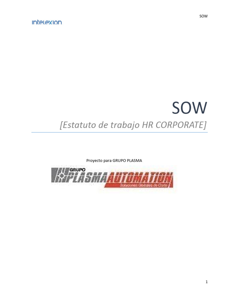 SOW Plasma | PDF | Gestión de recursos humanos | Software