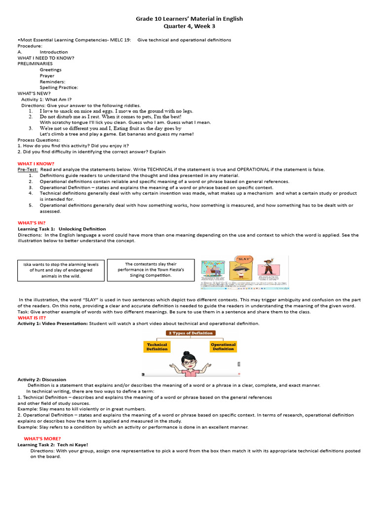 Cot 2 Learners Material | PDF