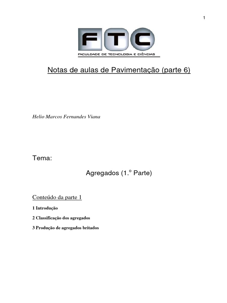 Notas de Aulas Parte 6 (Paviment.) | PDF