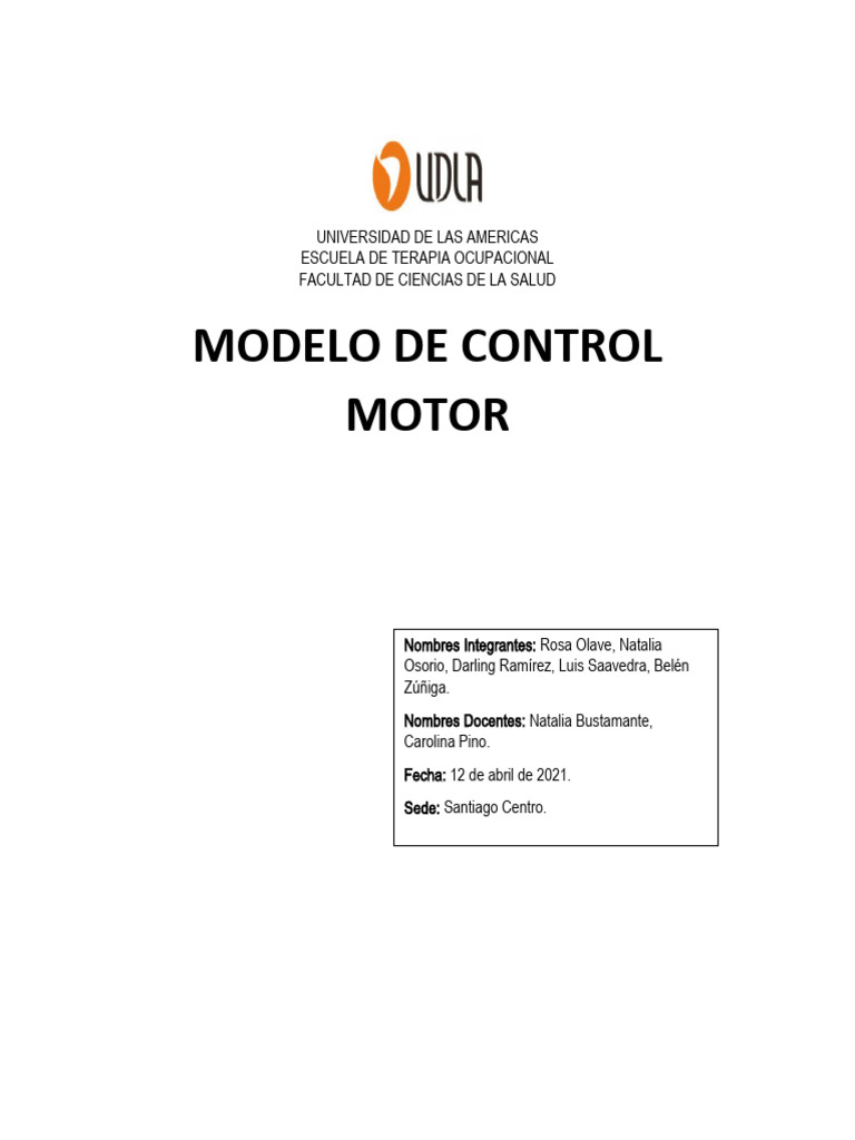 Modelo de Control Motor | PDF | Músculo esquelético | Sistema nervioso central