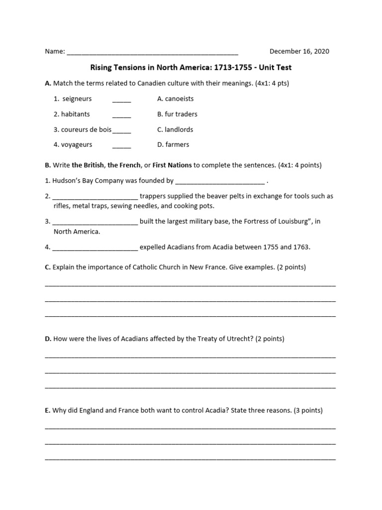 GR - 7 - Rising Tensions - Unit Test | PDF