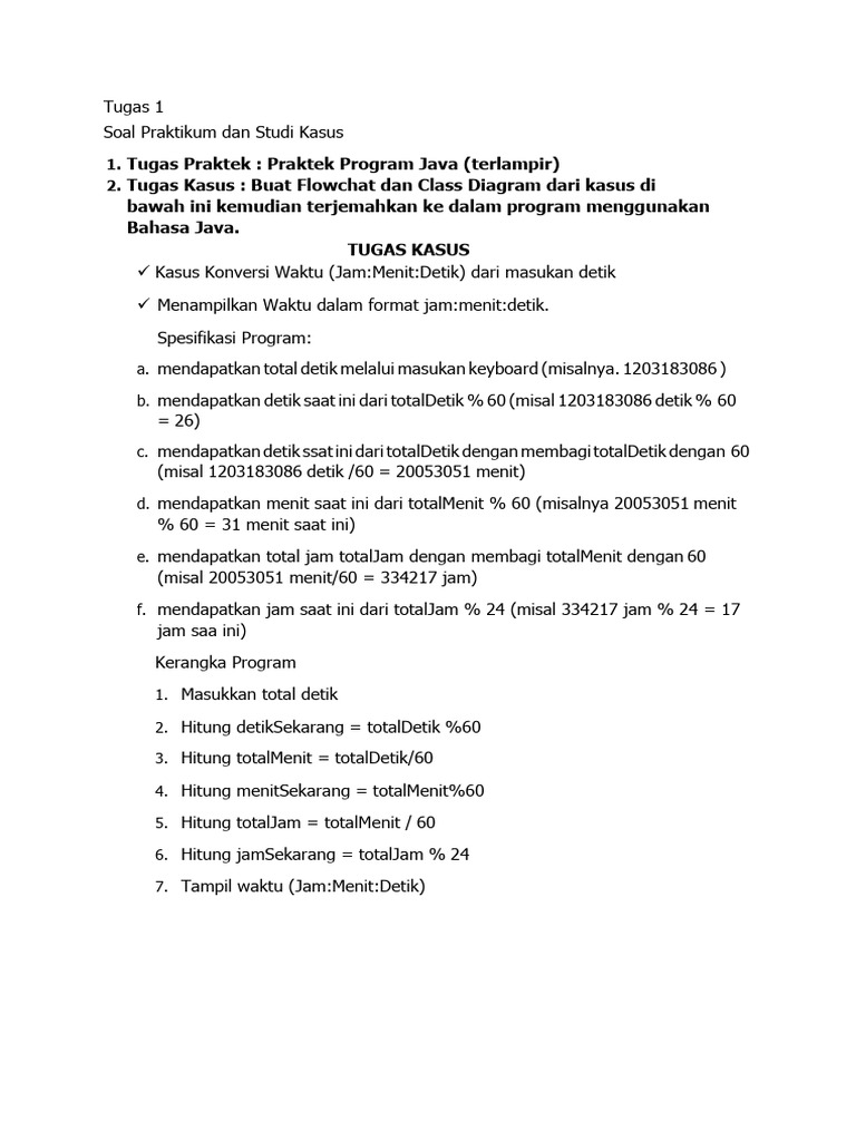 Tugas Praktikum Pemrograman Java | PDF | Komputer