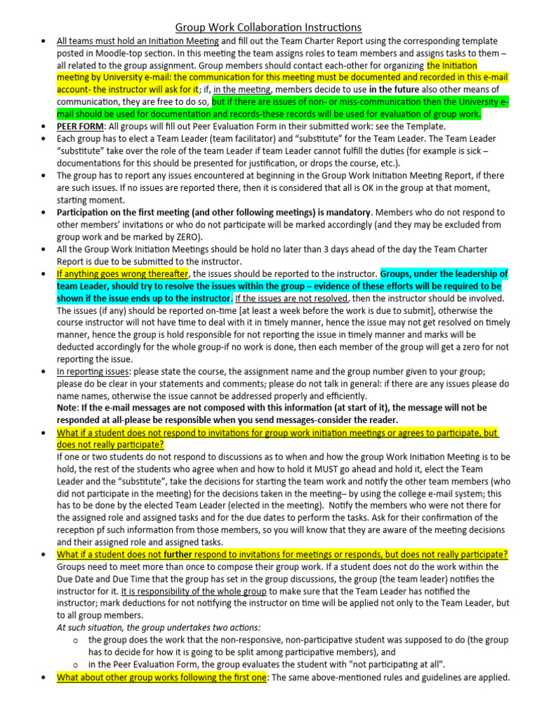 Group Work Collaboration Guidelines | PDF | Communication