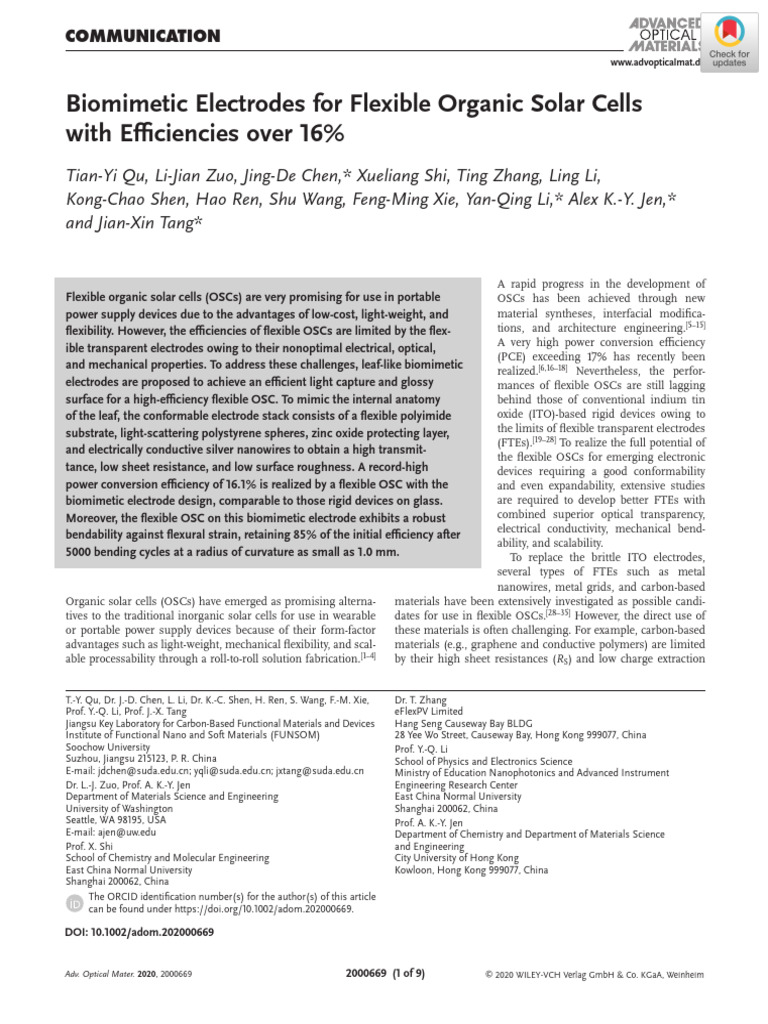 Qu Et Al 2020 | PDF | Physical Sciences | Materials Science