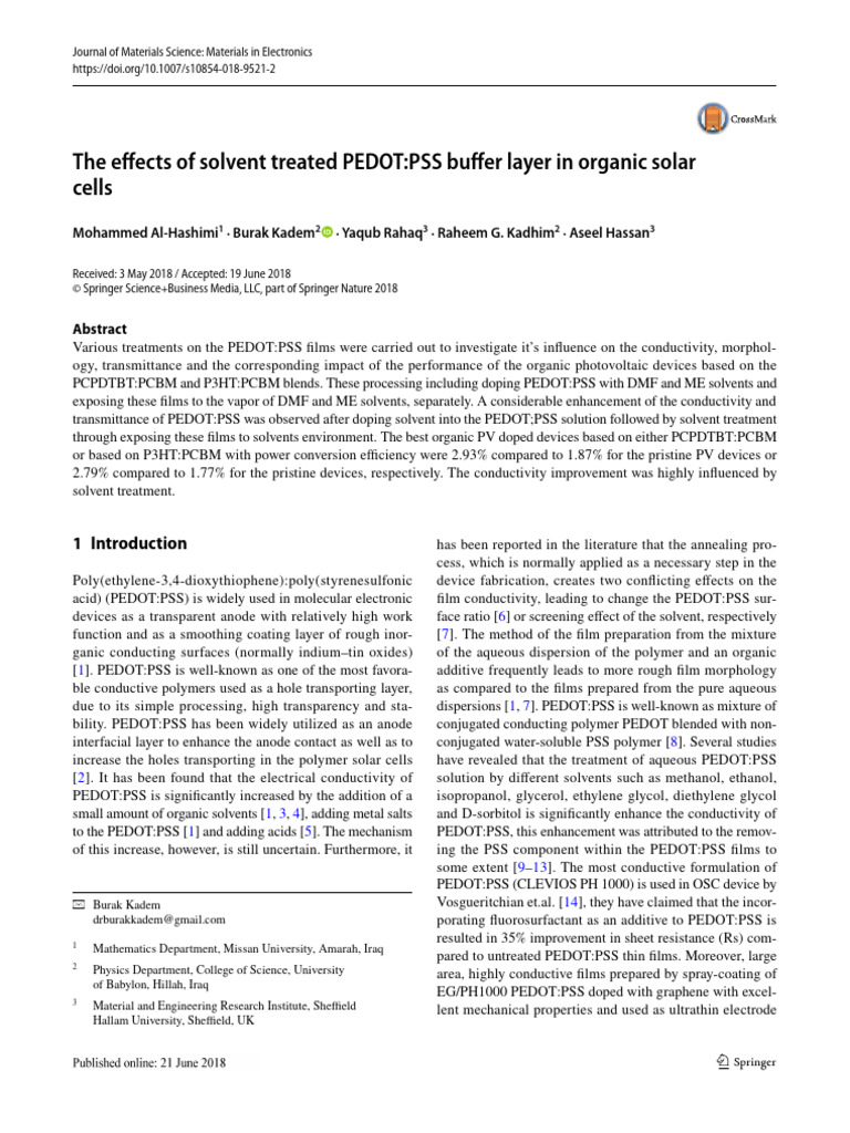 Mohammed Al Hashimi Et Al 2018 | PDF | Chemical Substances | Applied And Interdisciplinary Physics