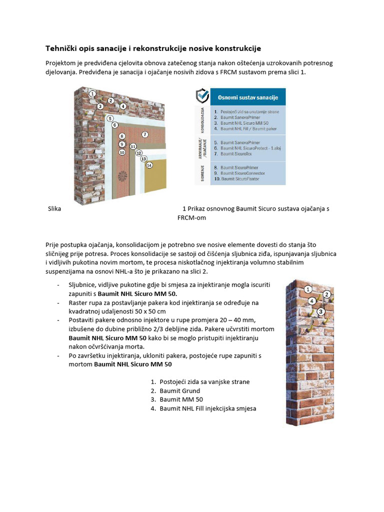 Tehnički Opis Sanacije Kao Podloga Za Projekte | PDF