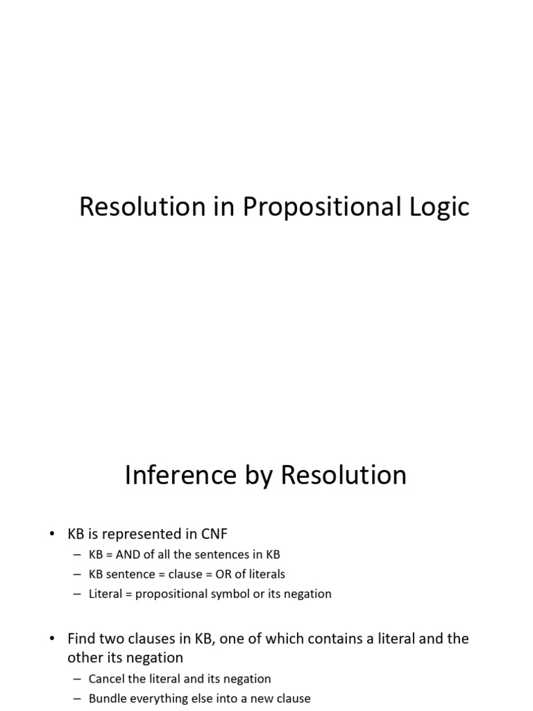 Unit 3 C Resolution In Propositional Logic In Detail Pdf Deductive Reasoning