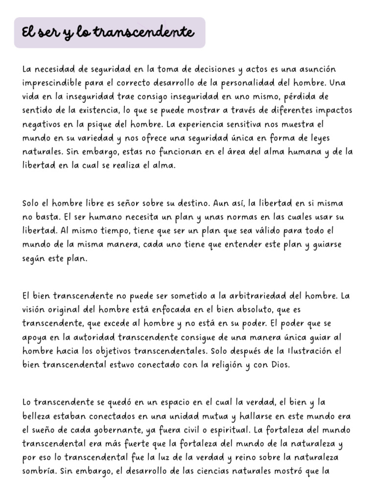 El Ser Abierto A La Trascendencia | PDF | Trascendencia (filosofía ...