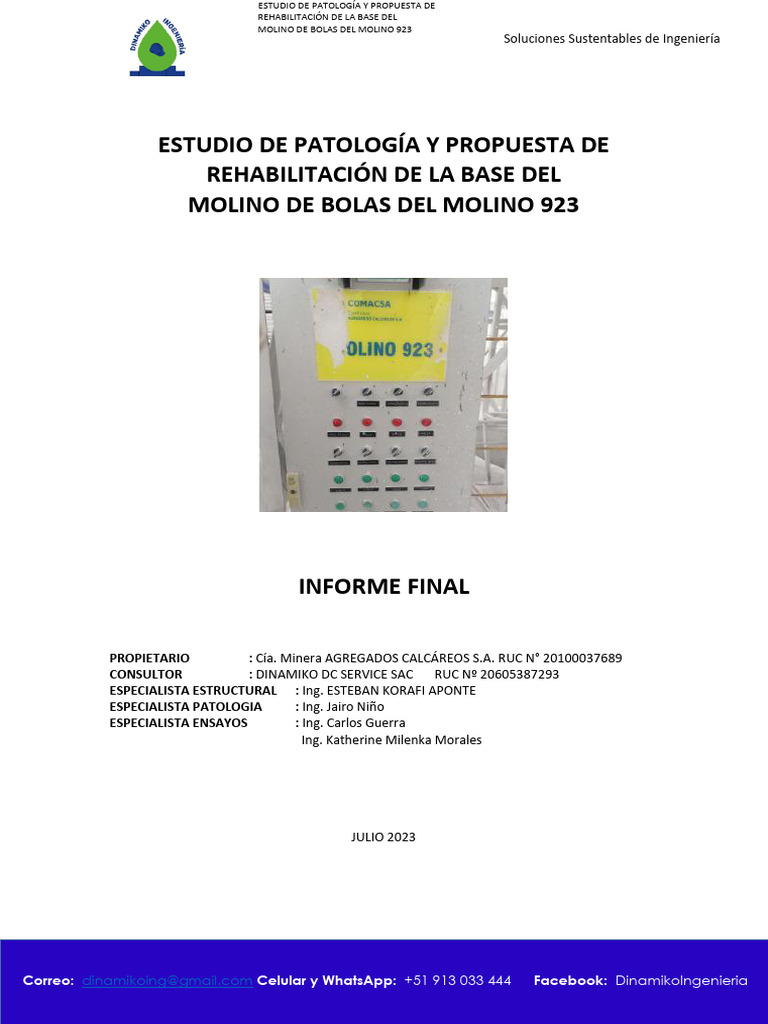 INFORME FINAL Falla de Molino | PDF