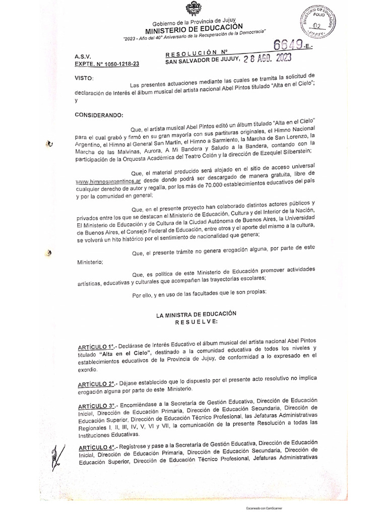 Resolución #6649-E-2023 | PDF