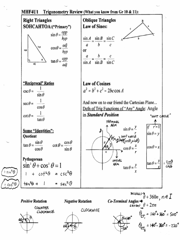 Trigonometry: Right and Oblique Triangles | PDF | Trigonometric ...