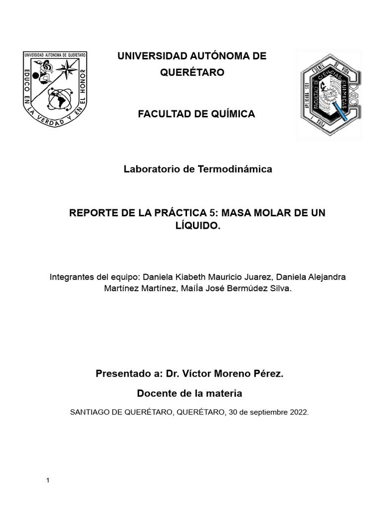 Practica1 Termo | PDF | Gases | Vapor