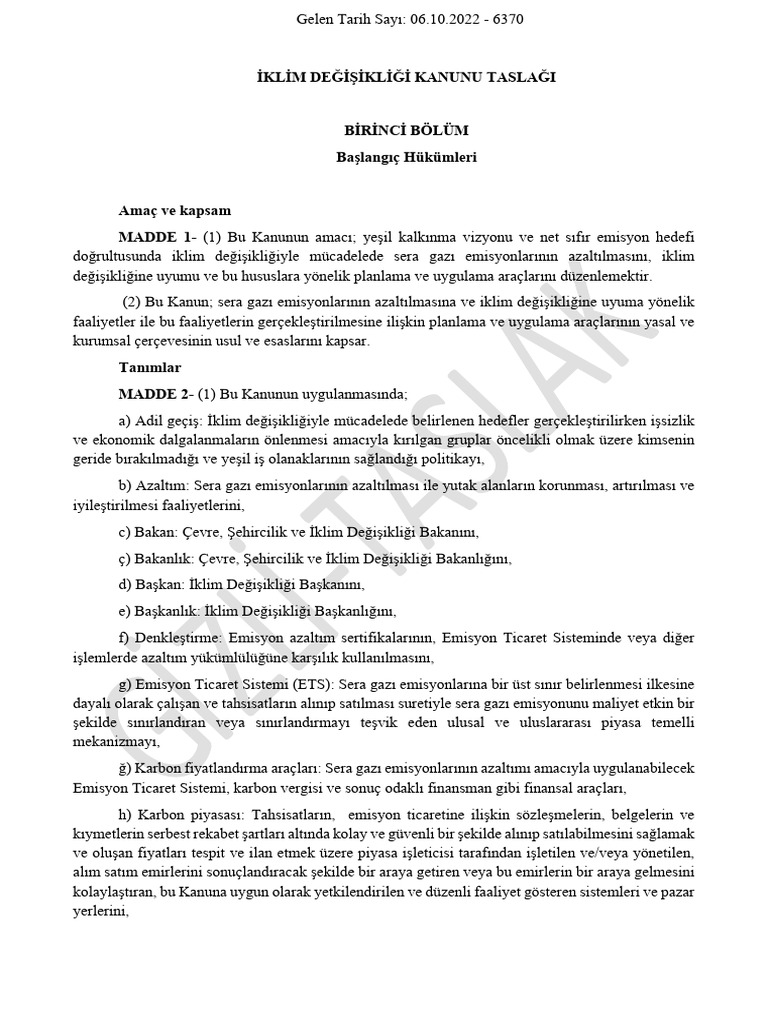 TOBB-İklim-Değişikliği-Kanunu-Taslağı | PDF TOBB-İklim-Değişikliği-Kanunu-Taslağı | PDF