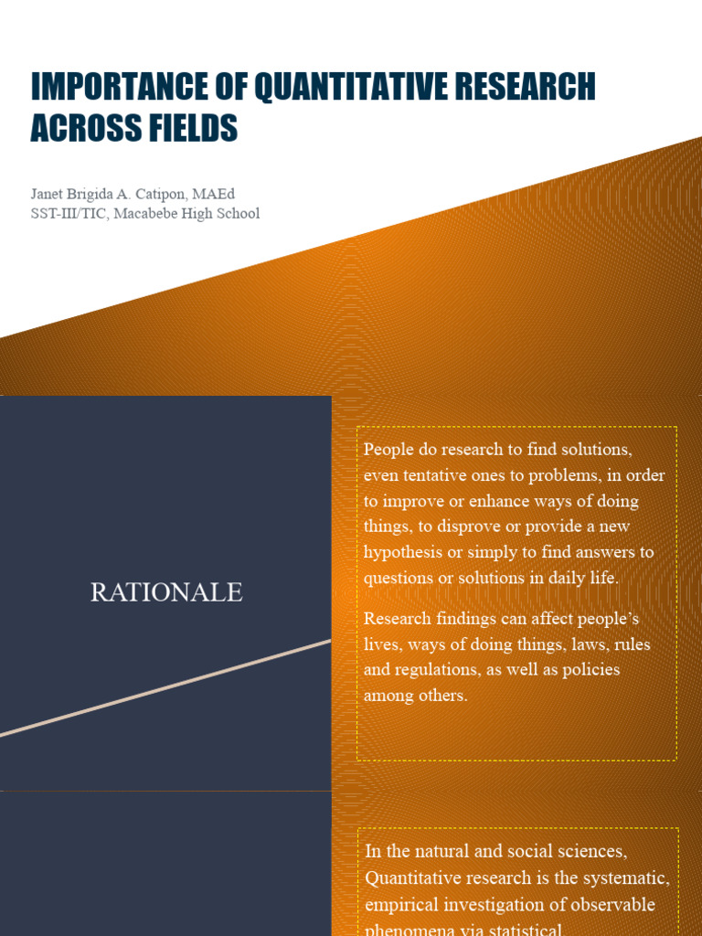 Importance of Quantitative Research Across Fields | PDF | Quantitative ...