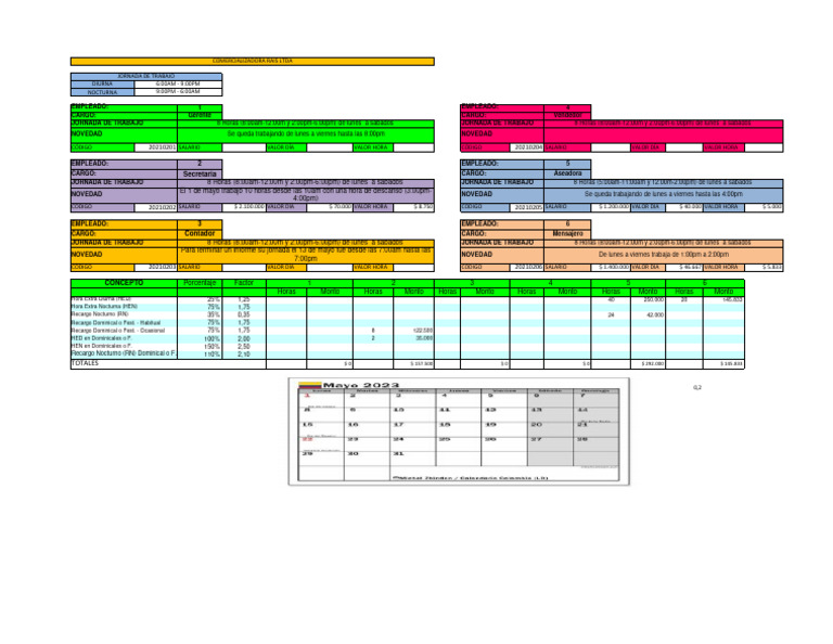 Nómina 2023 1 1a Parte Resuelto Empleados Pdf Tiempo De Trabajo
