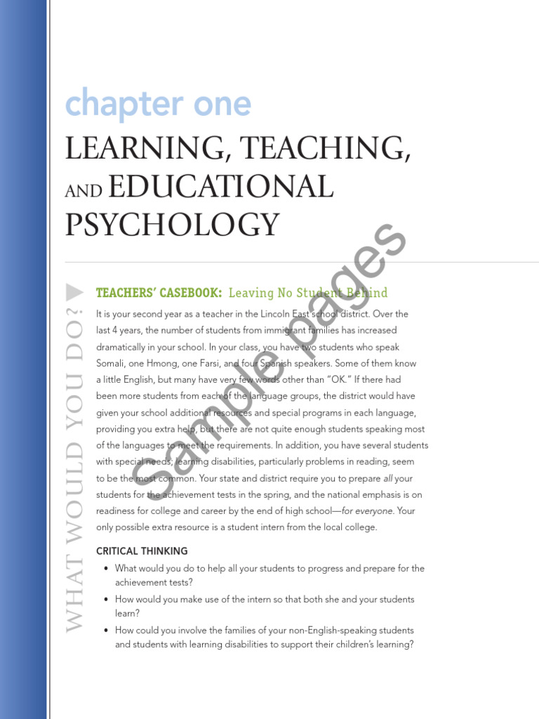 Chapter One: Learning, Teaching, Educational Psychology | PDF ...