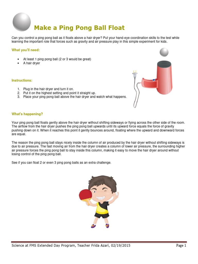 Make A Ping Pong Ball Float | PDF