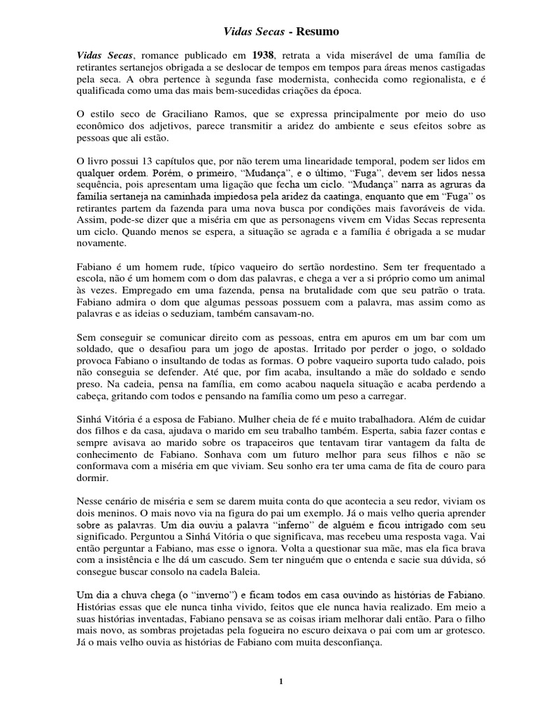 Vidas Secas - Resumo | PDF
