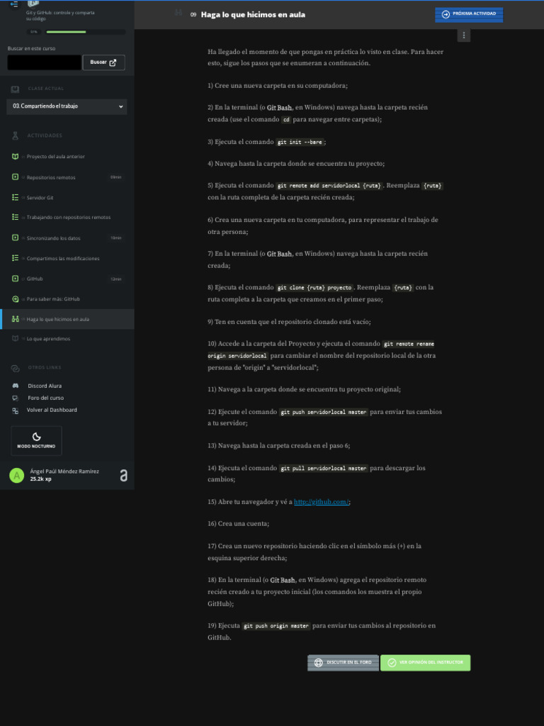 Git y GitHub - Controle y Comparta Su Código - Actividad 9 Haga Lo Que Hicimos en Aula - Alura ...