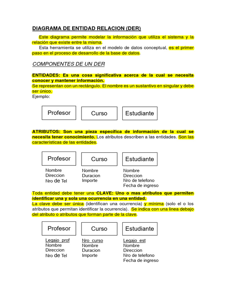 Diagrama de Entidad Relacion (Der) | PDF | Información | Informática