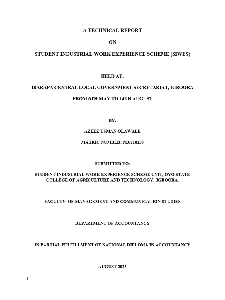 Azeez Usman Olawale Finance Dept LGAs Body of Report | PDF