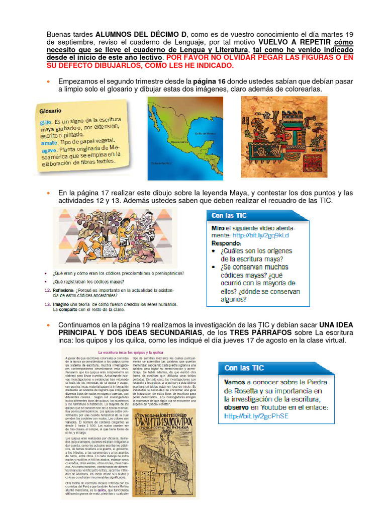 Actividades Realizadas en El Cuaderno de Lyl 10D | PDF