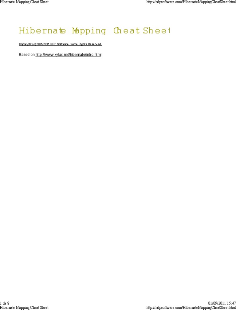 Hibernate Mapping Cheat Sheet | PDF | Inheritance (Object Oriented Programming) | Java ...